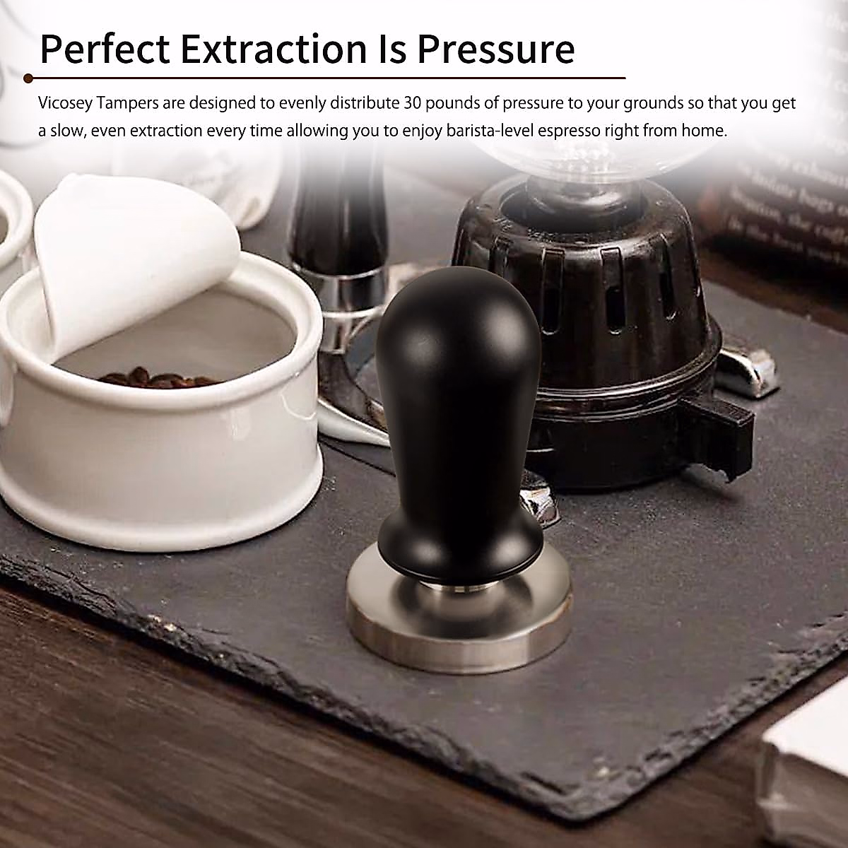 Espresso Tamper,Coffee Tamper with 30lb Calibrated Spring Loaded,53mm,54mm,Flat Stainless Steel Base Tamper for Barista,Espresso Accessories,Barista Tools