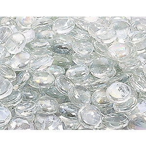 KIBOW 10-Pound Pack Fire Glass Beads for Gas Fire Pit, 3/4 Inch-Clear Color