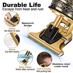 candyfouse Beard Trimmer for Men, Professional Hair Trimmer Hair Clippers for Men, Cordless Rechargeable with LCD Display, Approaching Zero Gapped Cutting Grooming Kit