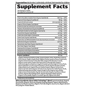 Garden of Life Multivitamin for Men - mykind Organic Men's Once Daily Whole Food Vitamin Supplement Tablets, Vegan, 60 Count