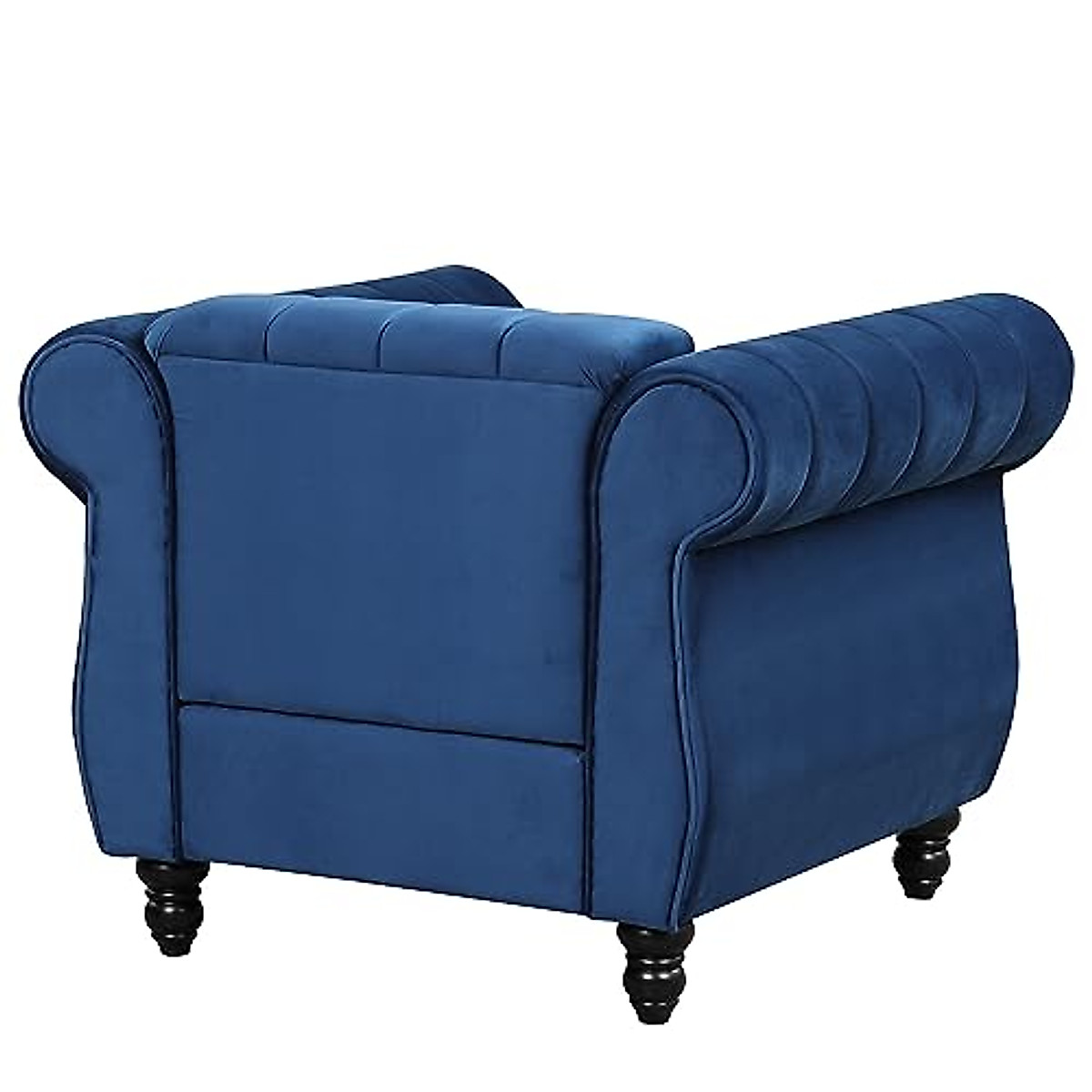 Merax, Blue 39" Modern Sofa Dutch Fluff Soft Upholstered Couch Loveseat with Solid Wood Legs for Living Room