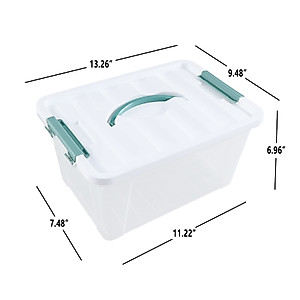 Gainhope 6 Packs 14 L Plastic Stackable Storage Bin Container Box with Latching Lid, Clear Organizer Bin