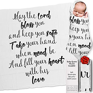 Ocean Drop Designs Muslin Swaddle Blankets - Baby Gifts for Boys & Girls - Gender Neutral Christian Newborn Gifts