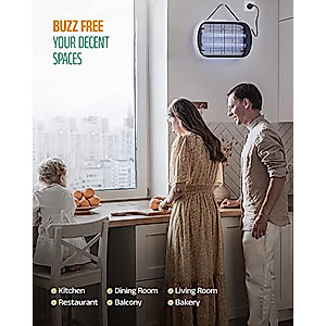 Buzbug Electric Bug Zapper 5000 Sq. Ft. Modern and Stylish 20W Insect Killer Indoor, Fly Mosquito Insect Zapper for Home Kitchen Restaurant Bakery Balcony Garage Patio Office Warehouse (White)