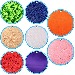 Boao 8 Set Mini Sensory Mats Assorted Textured Play Mat Sensory Mats for Texture Sensory Floor Tiles Educational Tactile Sensory Toys for Activity(Round, 8.7 Inch)