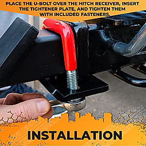 Vehiclex Anti Rattle Hitch Tightener for 1.25" and 2" Hitch Receivers – 0.44" U-Bolt Diameter – Protective Anti-Rust Coating