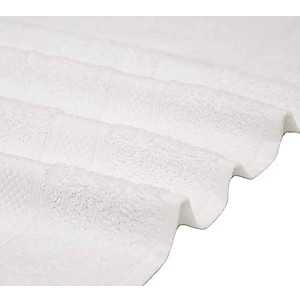 KAHAF COLLECTION 100% Cotton Bath Towel Set, White 24x48 Pack of 6 Towels, Quick Dry, Highly Absorbent, Soft Feel Towel, Gym, Spa, Bathroom, Shower, Pool, Luxury Soft Towels Light-Weight