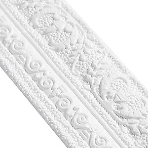 TaoBary 5 Roll 90 x 3 Inch Self Adhesive Flexible Foam Molding Trim Wallpaper Border 3D Sticky Decorative Wall Lines Peel and Stick Trim Wall Trim Baseboard Trim for Home Hotel DIY Decor