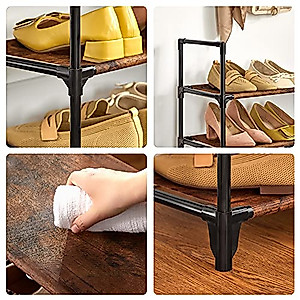 SONGMICS 10-Tier Shoe Rack, Storage Storage Organizer, Holds up to 50 Pairs, Metal Frame, Non-Woven Fabric, for Living Room, Hallway, 39.4 x 11 x 68.9 Inches, Brown ULSR010X12