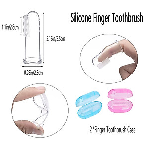 QeeHeng Pet DogToothbrush Kit,Cat Finger Toothbrush,Dog Double Headed Toothbrush for Dental Care,Halitosis and Tartar Removal for Dog and Puppy（11 PCS）