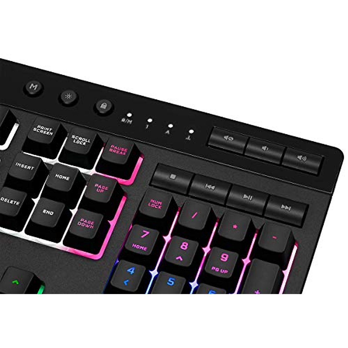 Corsair K55 RGB PRO XT - Dynamic Per-Key RGB Backlighting - Six Macro Keys with Elgato Stream Deck Software Integration-IP42 Dust and Spill-Resistant-Detachable Palm Rest-Media and Volume Keys-Black