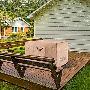 Fire Pit Cover - 30 Inch 32 Inch Strong Fade-Resistant Tear-Resistant UV-Resistant Waterproof Heavy Duty 900D Material Fire Table Cover Square for Outdoor Fire Pit Table - Brown