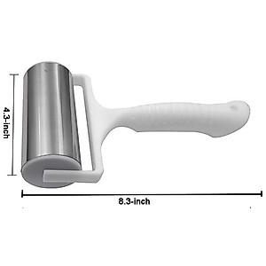 Goeielewe Stainless Steel Rolling Pin with Plastic Handle, Small Mini Pastry and Pizza Dough Baker Roller Ideal for Baking Dough, Pizza, Pie, Pastries, Pasta and Cookies (Random Color)