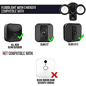 Wasserstein 3-in-1 Wired Smart Flood Light, Charger and Mount Compatible with Blink Outdoor & Blink XT2 Camera, 1500 lumens - with Motion Sensor and Timer Control (Blink Camera NOT Included)