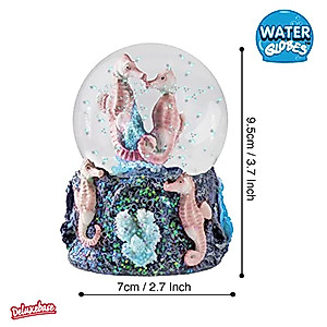 Waterglobe Seahorses from Deluxebase. Seahorse Snow Globe with Resin Figurine and Moulded Base. Great Home Globe Decor,Ornaments and Gifts.
