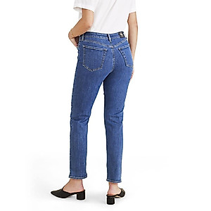 Dockers Women's Slim Fit High Rise Jean Cut Pants, Medium Indigo Stonewash (Denim), 25