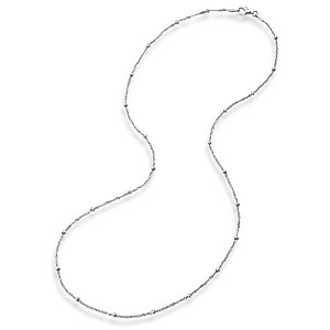 Miabella Italian 925 Sterling Silver Singapore Bead Chain Station Necklace for Women, Made in Italy (30 Inch)