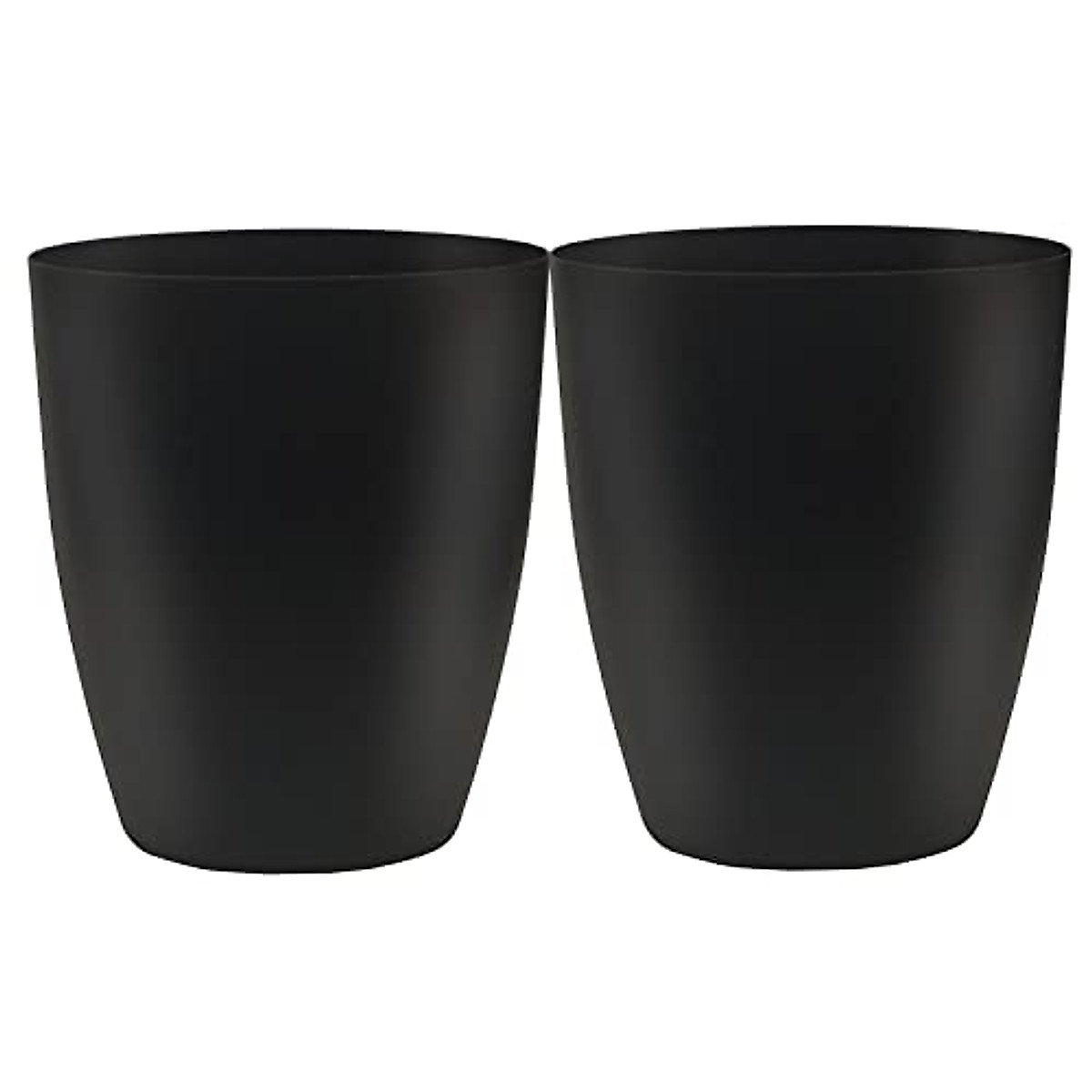 Besli Plastic Small Trash Can 2 Gallon/7.6 Liter Garbage Can Wastebasket for Bathroom Bedroom Kitchen Office (2 Pack, Black)