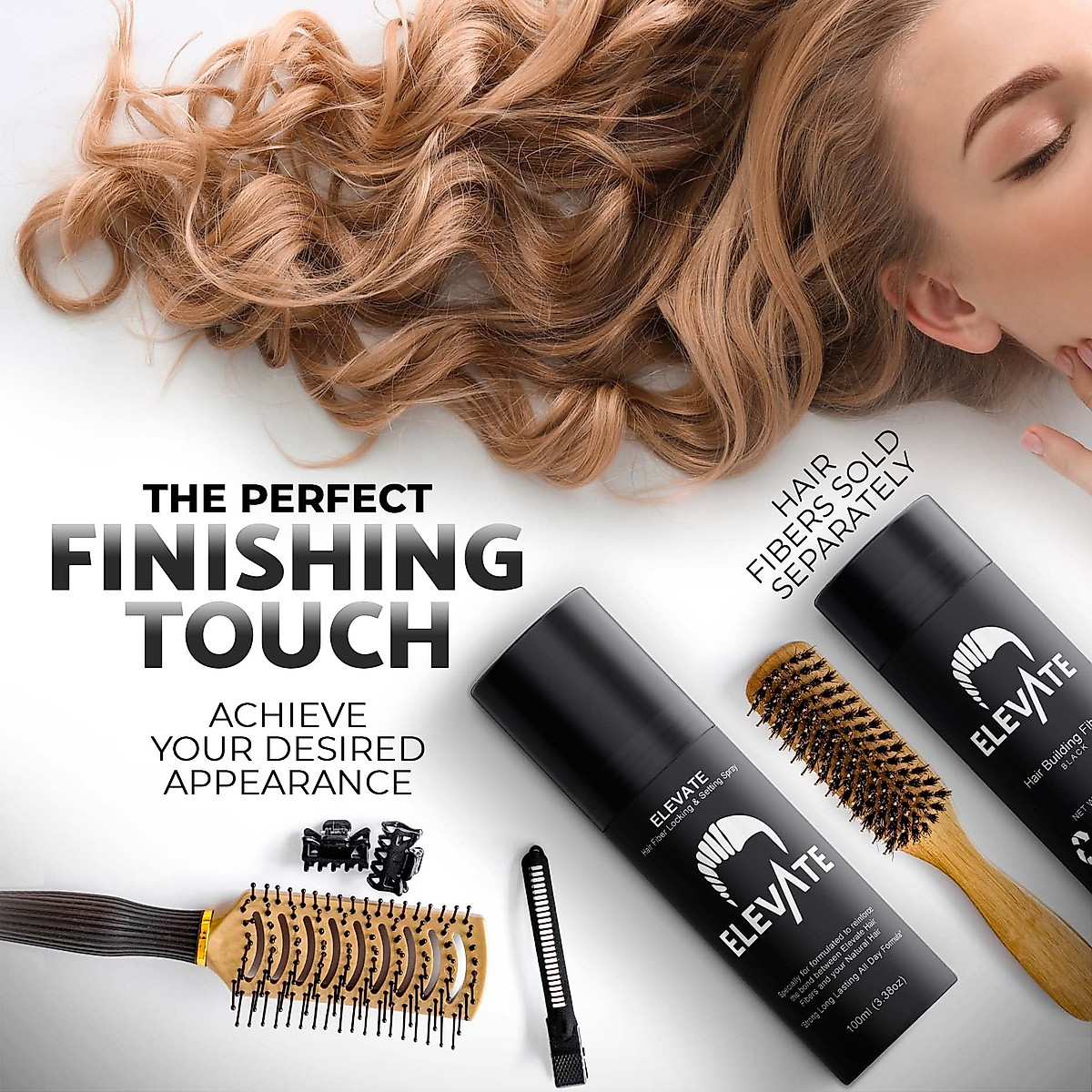 Elevate Hair Fiber Locking & Setting Hold Spray | New Advanced Long Lasting Formula | 2-6 Month Supply | Strong Formula for Wind, Sweat, and Weather Resistant for Men and Women