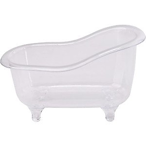 BWESOO Clear Color Mini Bathtub Sundries Storage Box Jewelry Storage Box Makeup Organizer Container Desktop Storage,Clothing and Closet Storage Storage and Organization
