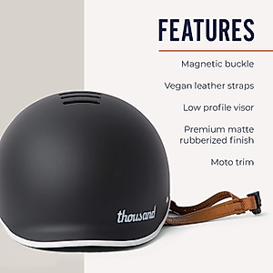 Thousand Heritage Collection, Adult Bike Helmet, CE Safety Certified, Carbon Black, Large