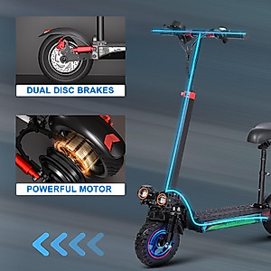 TYOKUM Electric Scooter Adults With Seat - 800W Adults Electric Scooter Up to 28MPH & 34Miles Range Fast Electric Scooter,48V 18Ah Electric Scooter for Adults Commuter Foldable Escooter with 10''Tires