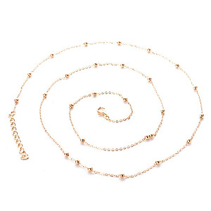 Nicute Boho Waist Chain Simple Belly Chains Summer Beach Body Accessories Jewelry for Women and Girls (Gold)