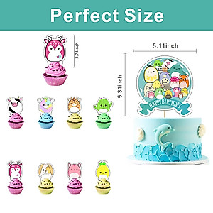 25pcs 𝓢𝓺𝓾𝓲𝓼𝓱𝓶𝓪𝓵𝓵𝓸𝔀𝓼 Birthday Party Supplies, 𝓢𝓺𝓾𝓲𝓼𝓱𝓶𝓪𝓵𝓵𝓸𝔀𝓼 Birthday Party Decorations include Cake toppers and Cupcake Toppers Sets