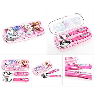 Frozen Children Kid Spoon Fork Set with Case 042493