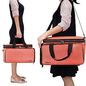 Crochet Bag Organizer, Travel Yarn Storage Bag, Crochet Tote Bag, Knitting Bag and Tote Organizer, Lightweight Portable On-The-Go Knitting Bag Ideal for Small to Medium Projects