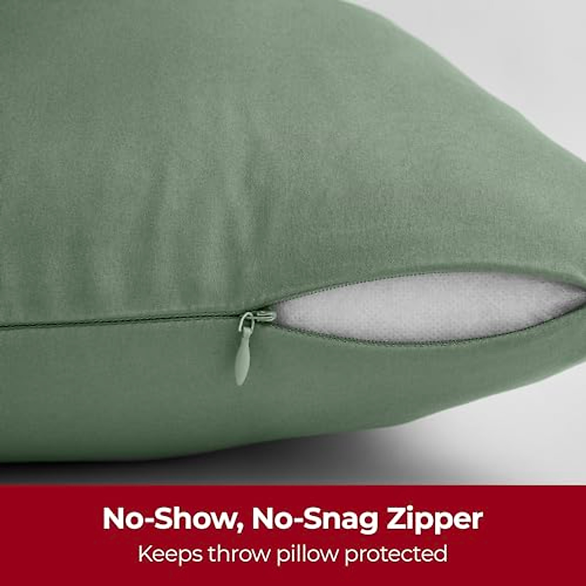 Mellanni Throw Pillow Covers - Set of 2 Decorative Pillow Covers - for Home Decor & Living Room Decor Throw Pillows - Double Brushed Microfiber - Easy Care and Quick Drying (18x18, Sage)