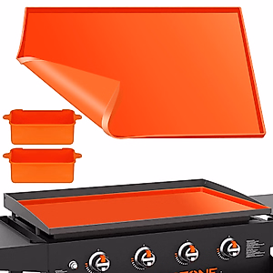 Parutta 28" Silicone Griddle Mat for Blackstone Grill, Heavy Duty Food Grade Grill Mat Come with 2-Pack Grease Cup Liners, Protective Cover Mat for Blackstone 28In Griddle(Not fit 28XL/Pro Size)