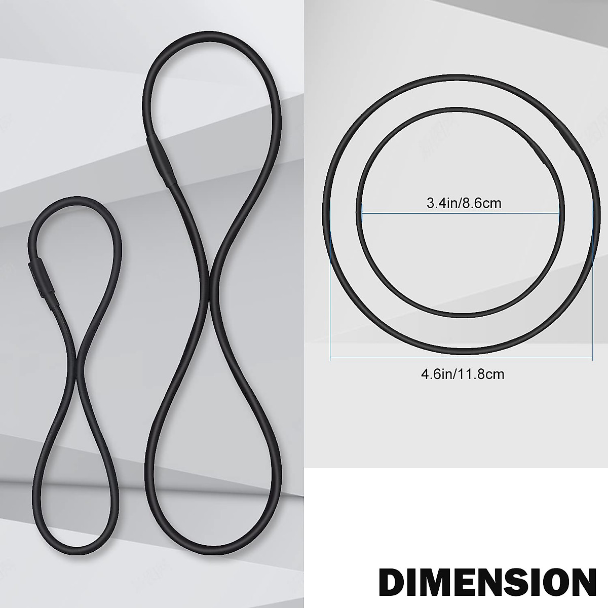 Boseen Universal Elastic Bands Replacement, Anti-aging Rubber Ring for Microphone Shock Mount Holder Clamp Clip, Set of 4 (Black)