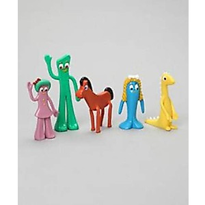 NJ Croce Gumby & Friends Action Figure Boxed Set Multicolor Gumby Toy Gift Flexible and Poseable Gumby Gift for Kids Gumby Toy Durable Classic Toy Set