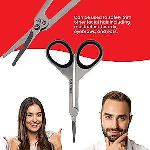 Seki Edge Stainless Steel Nostril Scissors (SS-908) - Safety Grooming Scissors with Round Blunt Tips for Trimming Nose Hair & Other Facial Hair for Men & Women - Made in Japan