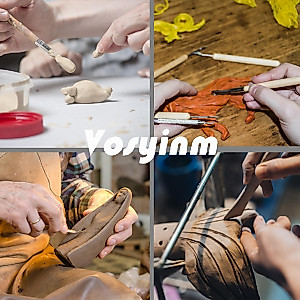 Vosyinm Clay Tools Kit 34 PCS Complete Clay Sculpting Kit,Modeling Clay Tools for Pottery Craft Carving Drawing Dotting Molding,Gifts for Beginners,Pottery Makers