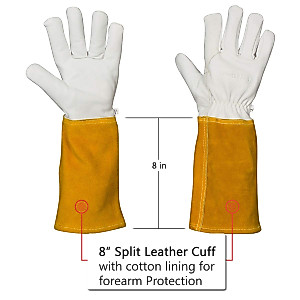 Suse's Kinder Garden Gloves for Women, Thorn Proof Rose Pruning Gloves with Kevlar Lining (Yellow/White, XS)