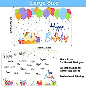 party greeting Jumbo Birthday Card Giant Guest Book Big Happy Birthday Party Signs Decorations Extra Large Birthday Gifts Cards Supplies for Women Men Boss -Large 14 x 22 inches