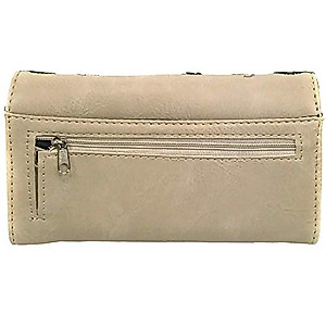 Zelris Western Mustang Horse Turquoise Embroidery Conceal Carry Women Hobo Purse (Beige)