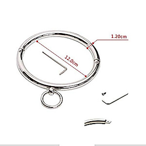 Adavidsource Stainless Steel Necklace Decoration Unisex Necklace Metal Choker Short Collar Fashion Choker (003S-Diameter:12cm)