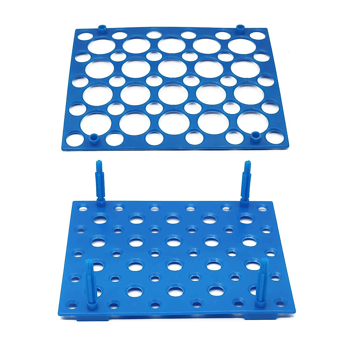 Centrifuge Tube Rack,2 Pieces Detachable Test Tube Rack Holder 50-Well Plastic Stand for 15ml 50ml Tube