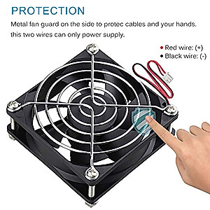 GDSTIME 80mm x 80mm x 25mm 12V Brushless DC Cooling Fan compatible with Desktop