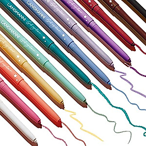 BestLand 12 Colors Matte Creamy Christmas Eyeliner Set Rainbow Red Black White Brown Colorful Neon Eyeliner Pencil Pigmented Smudgeproof Long Lasting Gel Eye Liner Makeup Gift Kit for Women (Set D)