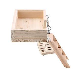 HEEPDD 3Pcs Wooden Hamster Crawling Ladder Funny Swing Toys Set Small Animal Toy Cage Accessories for Gerbil Rat Chinchillas Guinea Pig Squirrel