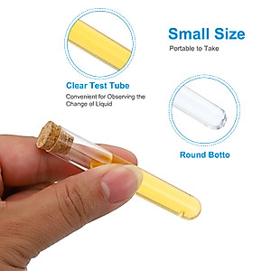 PATIKIL 5ml Test Tubes Set, 10pcs 3.07x0.51" PS Clear Round Bottom Test Tube Containers with Wood Stopper for Bead Party Candy Bath Salt Storage Scientific Experiment Plant Propagation