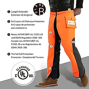 ZELARMAN Chainsaw Chaps Apron Wrap 8-layer for Men/Women Loggers Forest Workers Protective Chain Saw Pants Adjustable