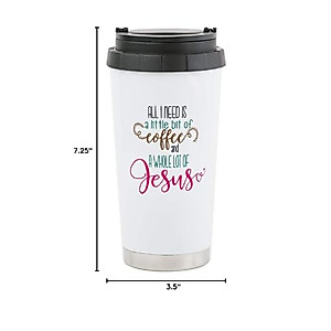 CafePress Coffee And Jesus Travel Mug 20 oz. Insulated Stainless Steel Coffee Tumbler