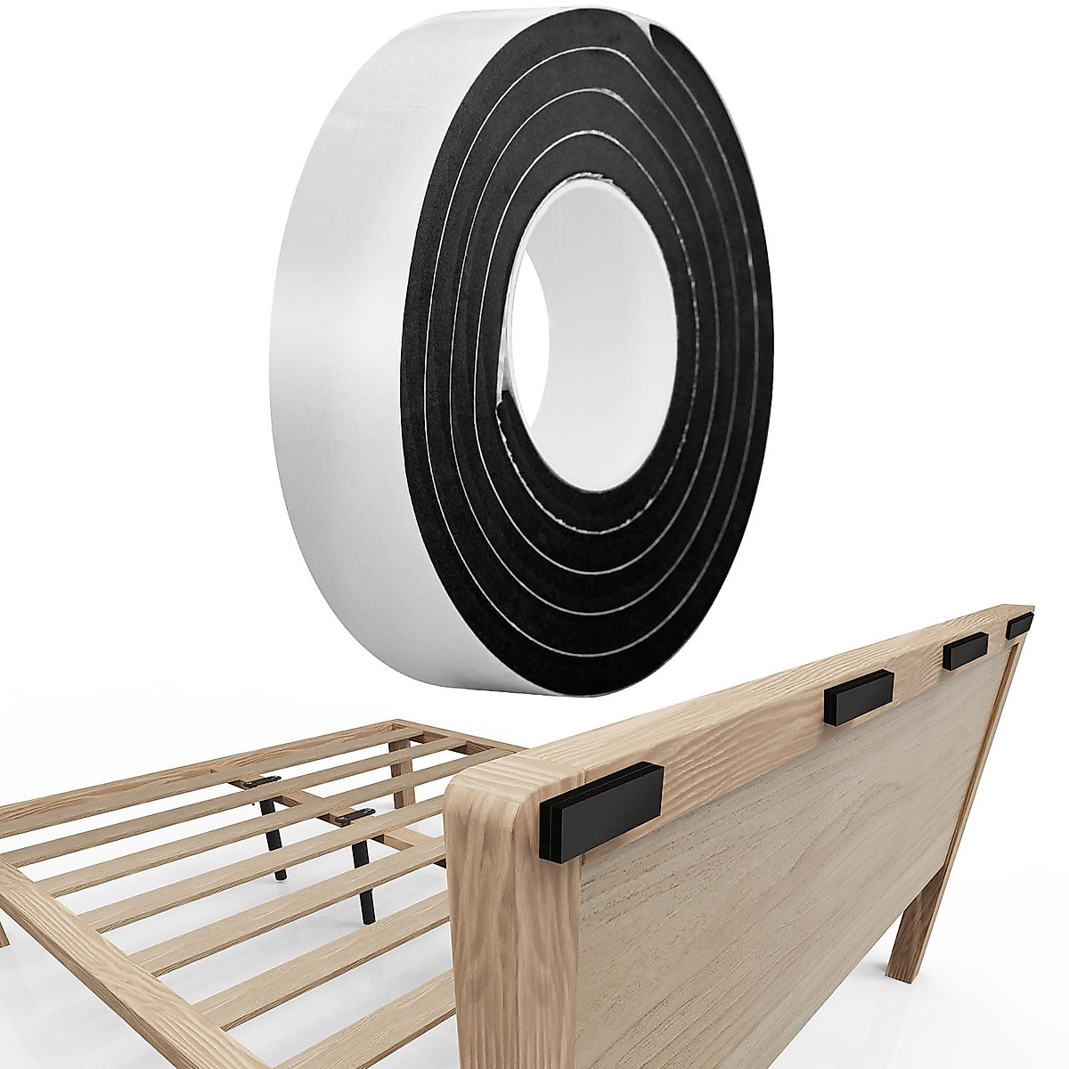 Anti Shake Headboard Stoppers Bed Stopper for Bed Frame Headboard,Anti Vibration Soundproof Pads Furniture Pads,Wall Protector for Headboard,Black