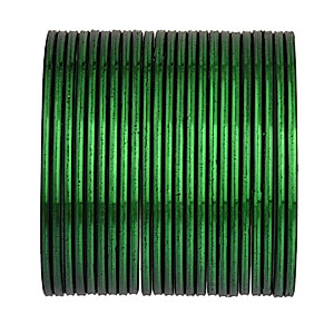 Efulgenz Metal Bangles for Women Indian Jewelry Two Dozen Wedding Bangles Set Plain Glossy Green Bangles Bracelets Bridal Bangle Set Fashion Costume Jewelry Accessories for Women (24 Pcs) Size 2.4