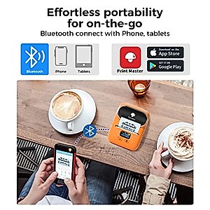 Phomemo M110 Label Printer, Barcode Label Printer, Mini Bluetooth Label Maker Machine for Barcode, Name, Address, Labeling, Mailing, Home, Office & Small Business, Compatible with Phones&PC